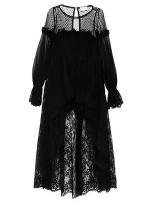 Luisa Spagnoli Ruffled-lace Maxi Dress - Black