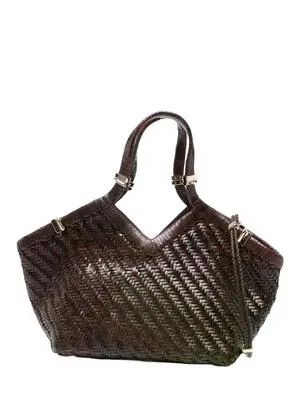 Benedetta Bruzziches Woven Leather Tote Bag - Brown