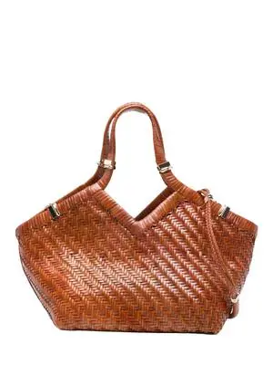 Benedetta Bruzziches Woven Leather Tote - Brown