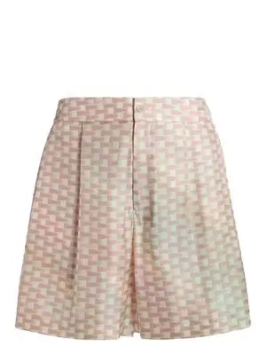 Bally Geometric-print Silk Shorts - Pink