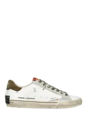 CRIME LONDON Lace-up Deconstructed Sneakers - White
