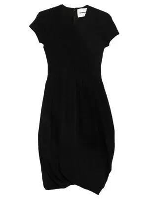 JIL SANDER Textured Midi Dress - Black
