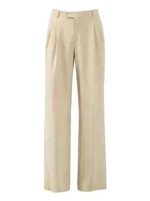 JACOB LEE Pleated Wide-leg Trousers - Neutrals
