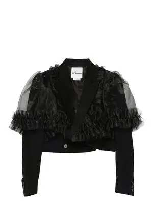 Noir Kei Ninomiya Ruffled Cropped Jacket - Black
