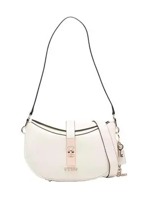 Guess Brooke Logo Charm Shoulder Bag - Neutrals
