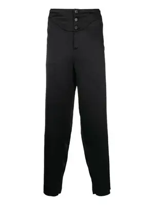 Saint Laurent Buttoned Tapered Trousers - Black