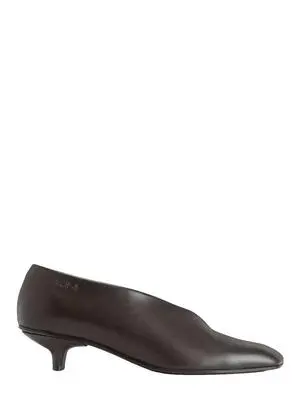 Vicini Asymmetrical Cutout Square Pumps - Brown