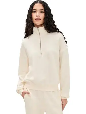 Eterne Oversized Half Zip Sweatshirt - Cream