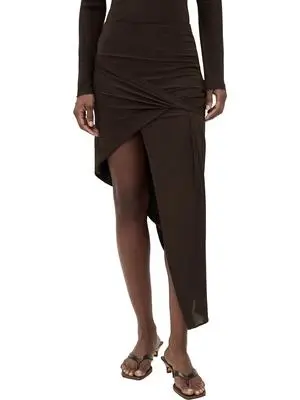 Helmut Lang Twisted Draped Skirt - Bistre