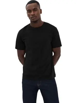 FRAME Short Sleeve Light Cotton Tee - Black