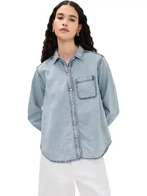Marine Layer Relaxed Denim Shirt - Medium Wash