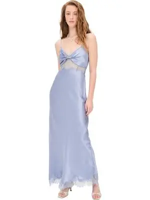 LoveShackFancy Lace-accented Maxi Dress - Washed Sky