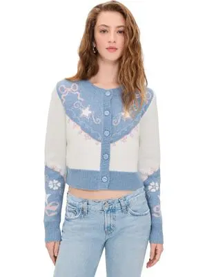 LoveShackFancy Leyah Cardigan - Desert Sky