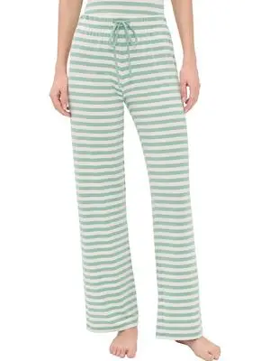 Z Supply Striped Jersey Pants - Crystal Green