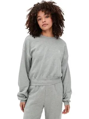 Eterne Cropped Crewneck Sweatshirt - Heather Grey