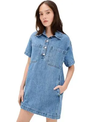 Blanknyc Easy Goer Mini Denim Shirt Dress - Easy Goer/medium Indigo