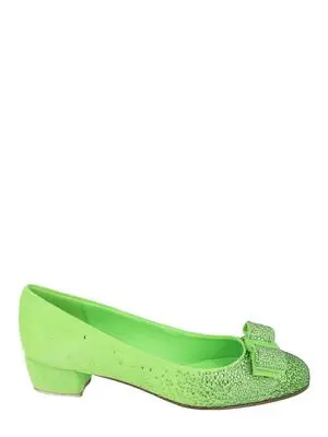 FERRAGAMO Vara Crystal-embellished Pumps - Light Green