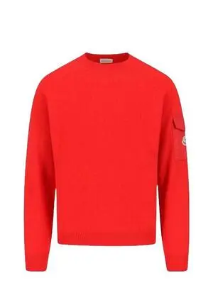 Moncler Girocollo Tricot Crewneck Sweatshirt - Red