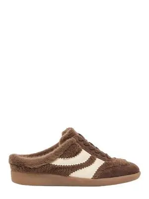 DOLCEVITA Merit Slide Plush Genuine Suede And Shearling Slides - Dk Brown Plush