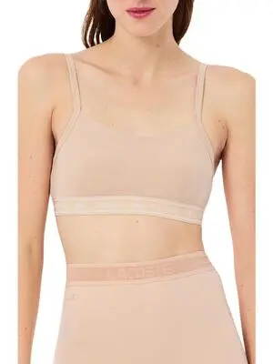 Lacoste Stretch Cotton Bralette - Biscuit