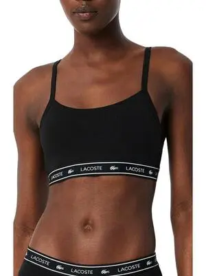 Lacoste Stretch Cotton Bralette - Black