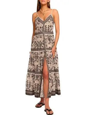 Ramy Brook Marilee Tiered Cover-up Dress - Black Combo