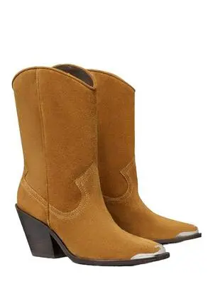 Tory Burch Western Boot - Toasted Ginger/cappucino Suede
