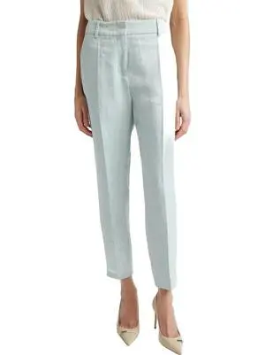 Eleventy Slim-fit Linen Trousers - Jade