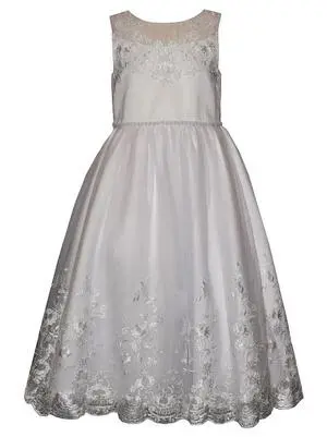IRIS & IVY Sleeveless Embroidered Communion Dress