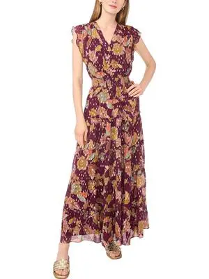 Vince Camuto Foil Tiered Maxi Dress - Apple Red
