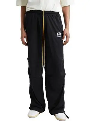 Rhude Piped Parachute Track Pants - Black/white
