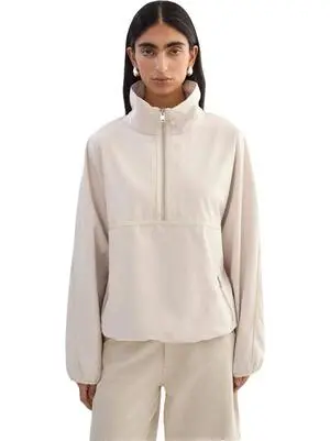 LAMARQUE WESLEE Half-Zip Pullover Jacket Whisper White