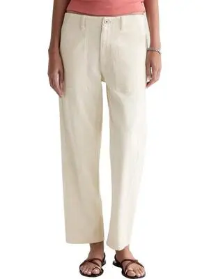 Ag High-Waist Ankle Straight Leg Twill Pants Opal Stone