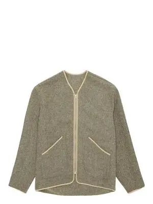 FORTELA Herringbone Wool Jacket - Green