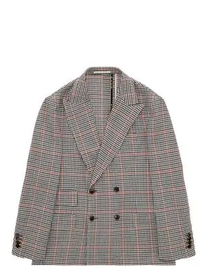 FORTELA Classic Wool Check Blazer Blue
