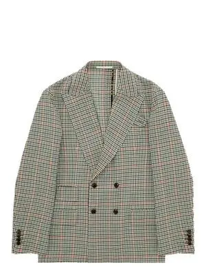 FORTELA Classic Wool Check Blazer - Green