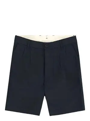 FORTELA Regular-fit Pleated Bermuda Shorts - Blue