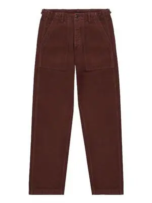 FORTELA Moleskin Fatigue Trousers - Burgundy