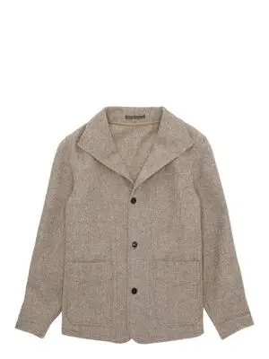 FORTELA Herringbone Wool Jacket - Beige