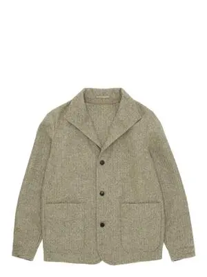 FORTELA Herringbone Wool Jacket - Green