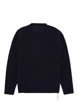FORTELA Merino Wool Crewneck Sweater - Navy Blue