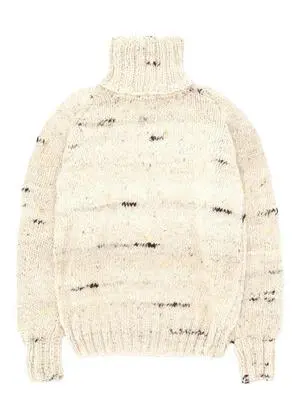 FORTELA Merino Wool Turtleneck Pullover - Ecru