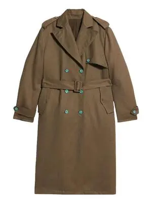 FORTELA Trench Coat - Olive Green