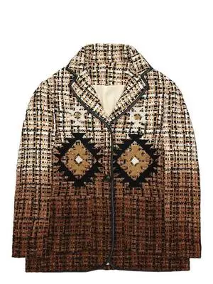 FORTELA Printed Blazer - Brown