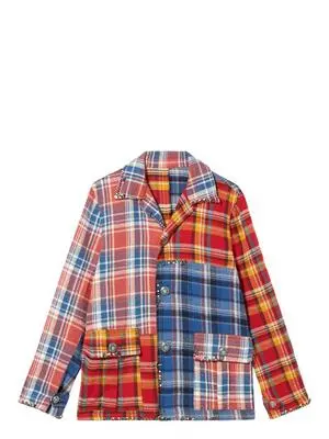 FORTELA Walicia Oversized Patchwork Plaid Shirt - Multicolor