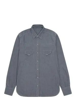 FORTELA Texjc Texan Chambray Shirt - Stone Wash