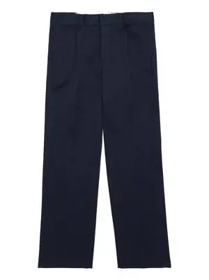 FORTELA Cotton Gabardine Pleated Trousers - Blue