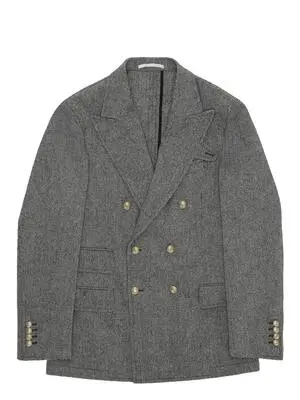 FORTELA Travel Classic Herringbone Double Breasted Blazer - Multicolor