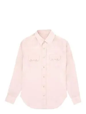 FORTELA Silk Texan Shirt - Pink