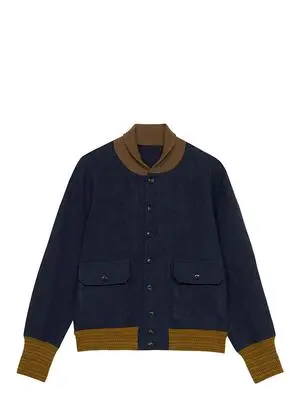 FORTELA Regan Military Inspired Bomber Jacket - Blue